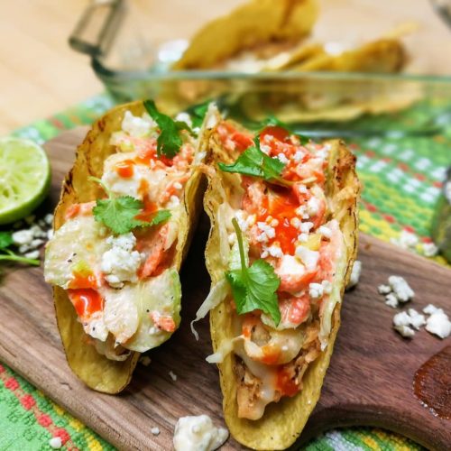 Crispy Buffalo Chicken Tacos with Celery Ranch Slaw | Namaste Home Cooking