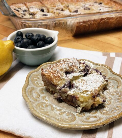 Lemon Blueberry Gooey Butter Cake | Namaste Home Cooking